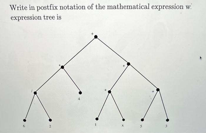 Solved Write in prefix notation of the mathematical | Chegg.com