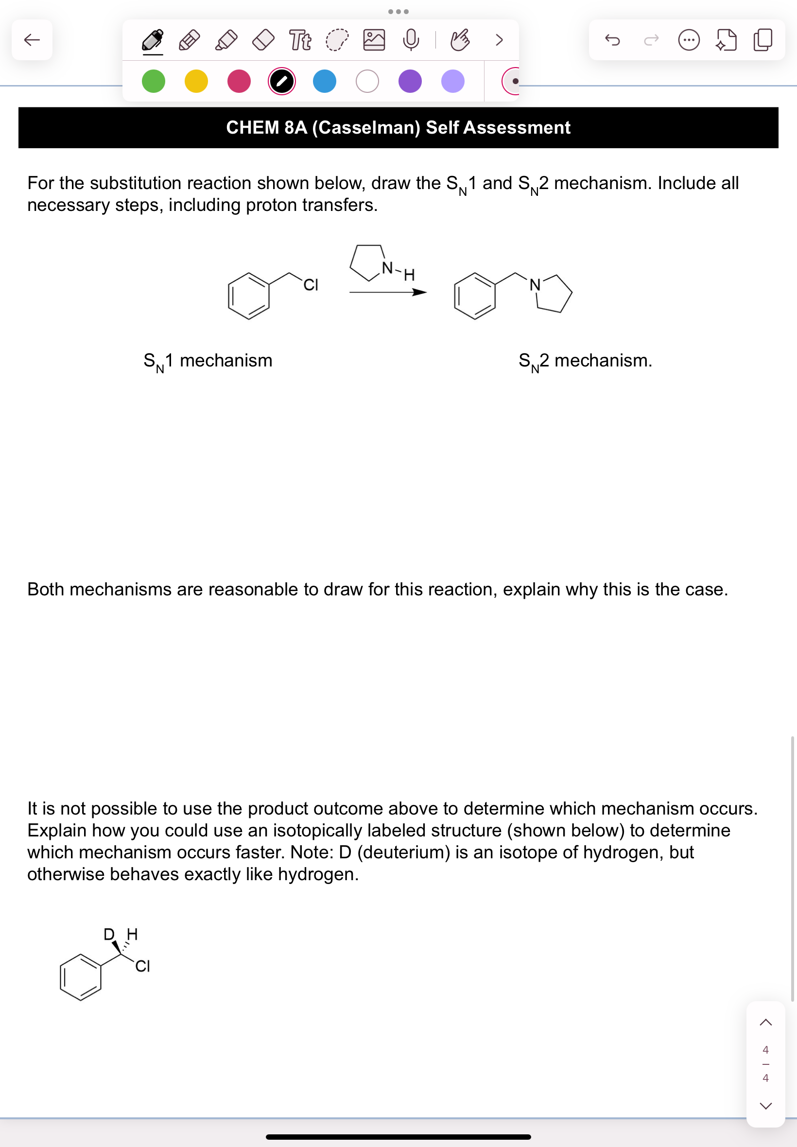 Solved by an EXPERT For the substitution reaction shown below, draw the | Chegg.com