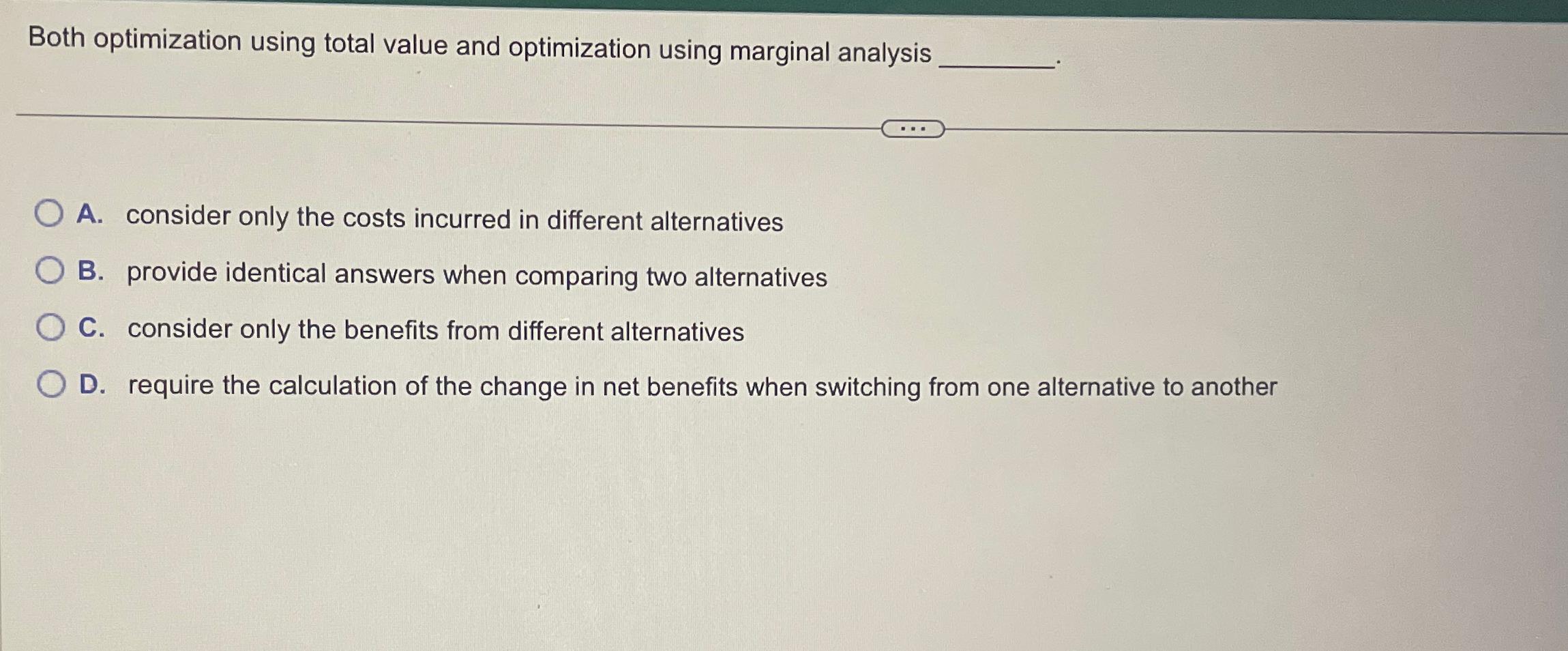 Solved Both optimization using total value and optimization | Chegg.com