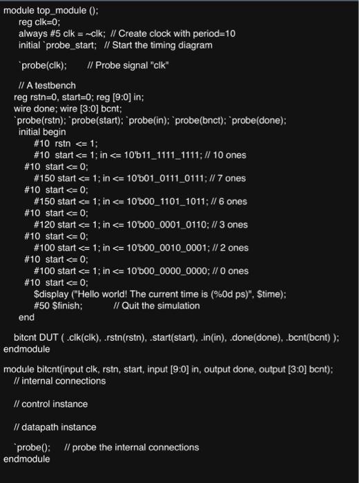 Project Name: Bit Counter Description (E) Design a | Chegg.com