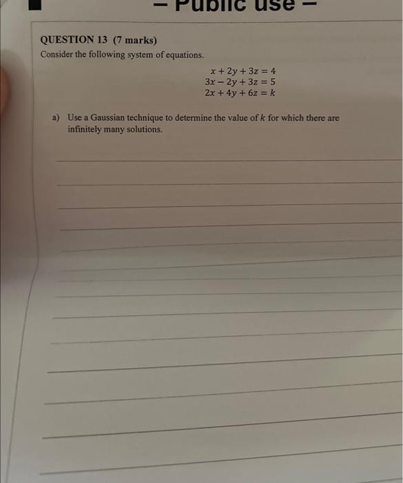 Solved QUESTION 13 (7 marks) Consider the following system | Chegg.com