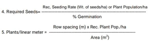 Solved a) Calculate for the amount of rice seeds needed per | Chegg.com