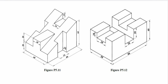 Solved ORTHOGRAPHIC DRAWINGS I The figures for Problems T5.1 | Chegg.com