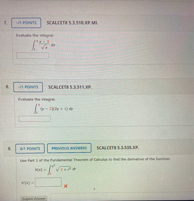 Solved -/1 POINTS SCALCET8 5.3.007. Use Part 1 of the | Chegg.com