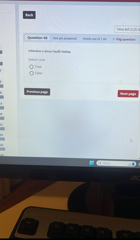 Solved Time left 0:25:3Question 56Not yet answeredPoints out | Chegg.com