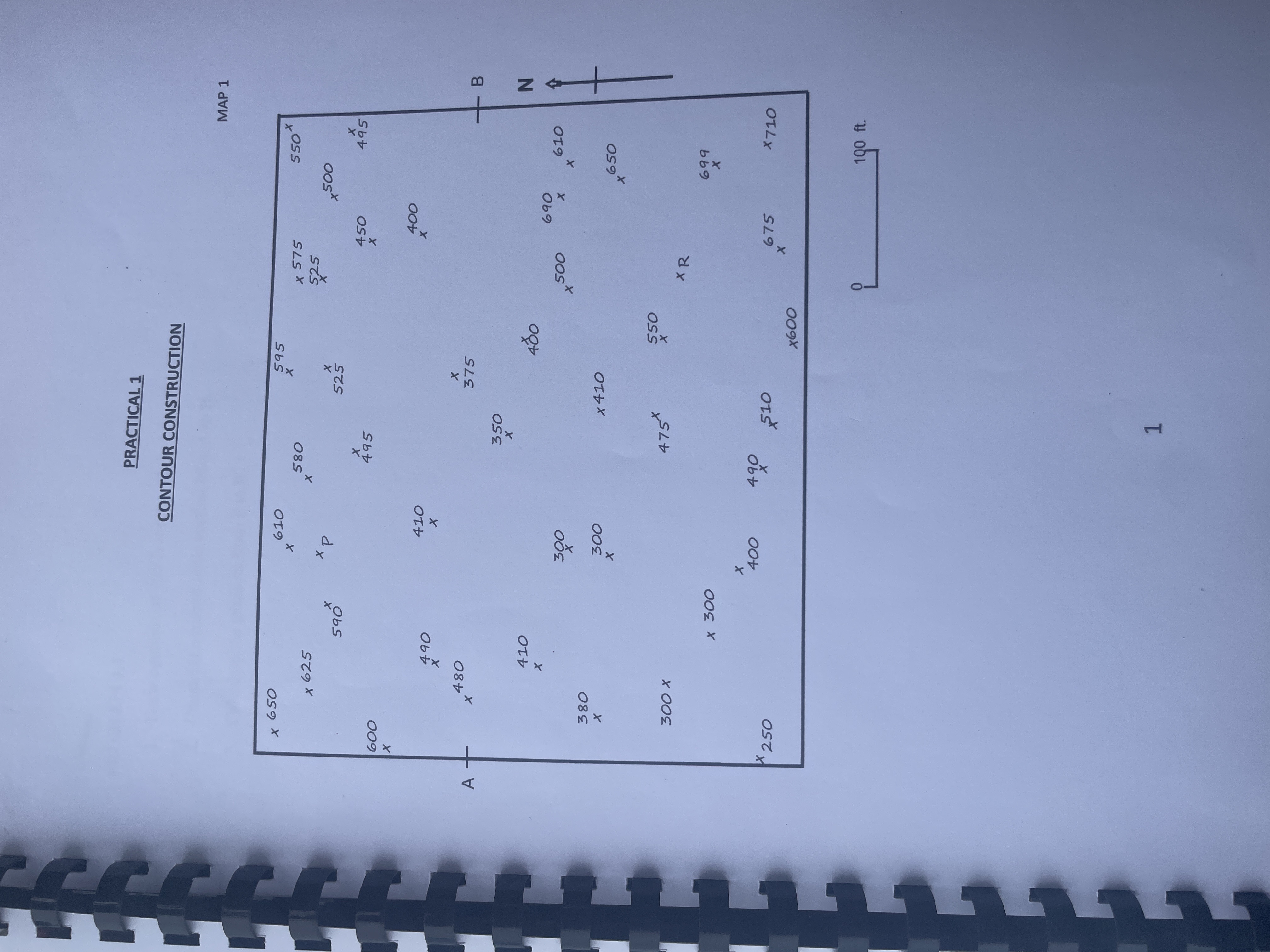 Solved PRACTICAL 1CONTOUR CONSTRUCTIONMAP 1 ﻿PROBLEM 1.1Draw | Chegg.com