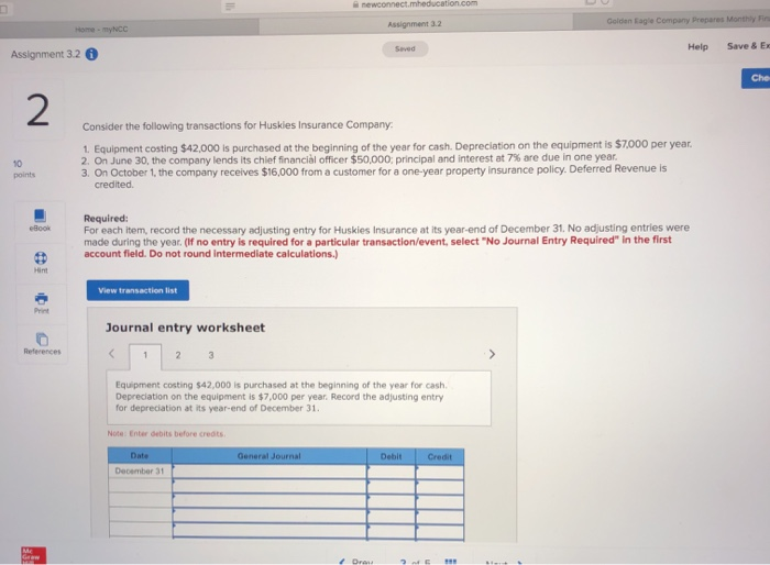 Solved newconnect. meducation.com Assignment 32 Golden Eagle | Chegg.com