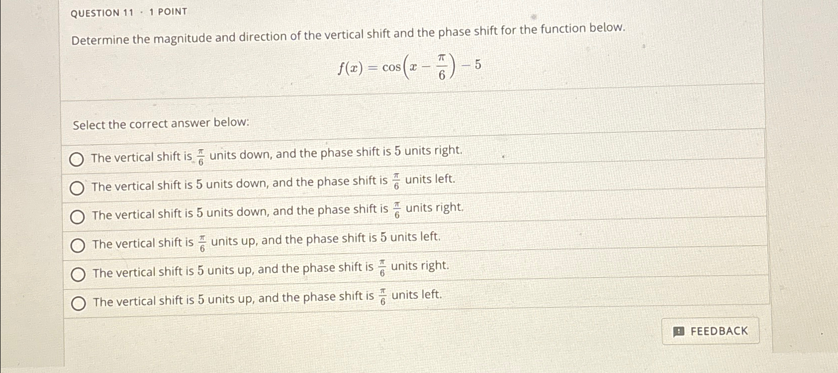Solved QUESTION 11 - 1 ﻿POINTDetermine the magnitude and | Chegg.com