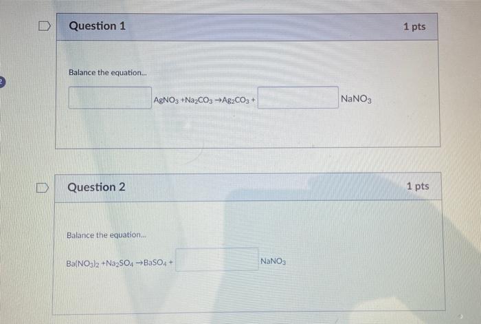 Solved Balance the equation... AgNO3+Na2CO3→Ag2CO3+ NaNO3 | Chegg.com