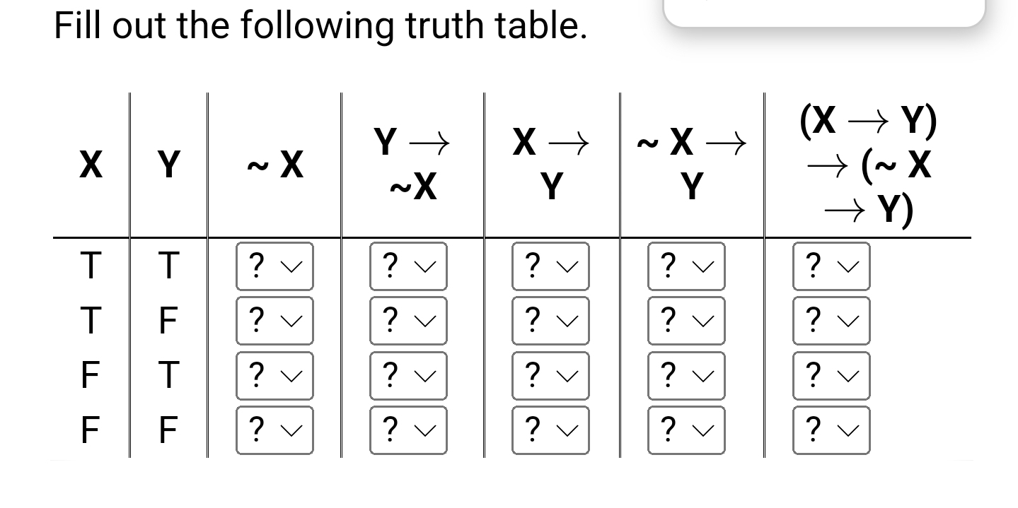 [Solved]: How to solve Fill out the following truth table.