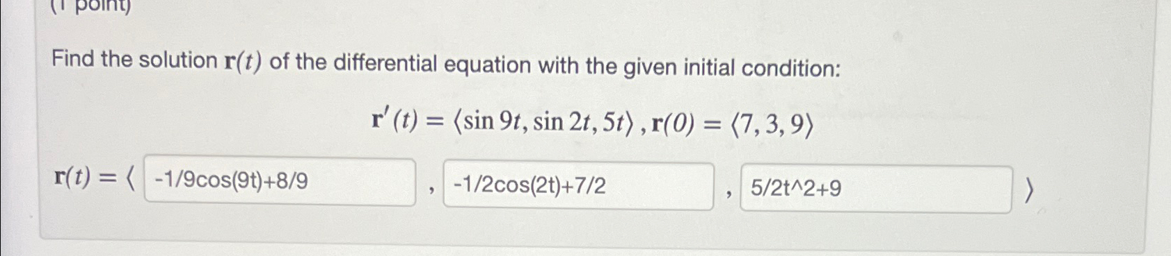 Solved Find the solution r(t) ﻿of the differential equation | Chegg.com