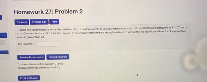 Solved Homework 27: Problem 2 Previous Problern List Next (1 | Chegg.com