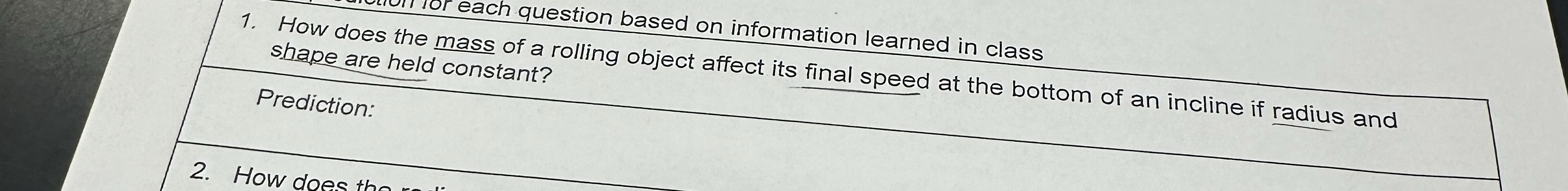 Solved How does the mass of a rolling object affect its | Chegg.com