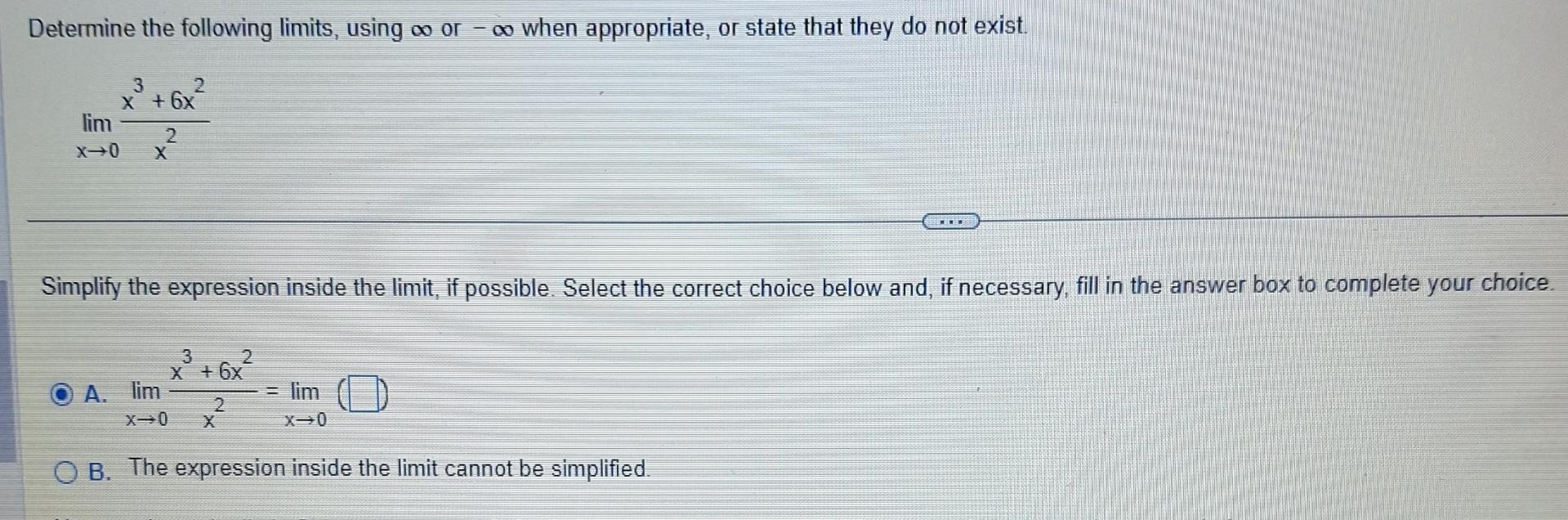 Solved Determine the following limits, ﻿using ∞ ﻿or -∞ ﻿when | Chegg.com