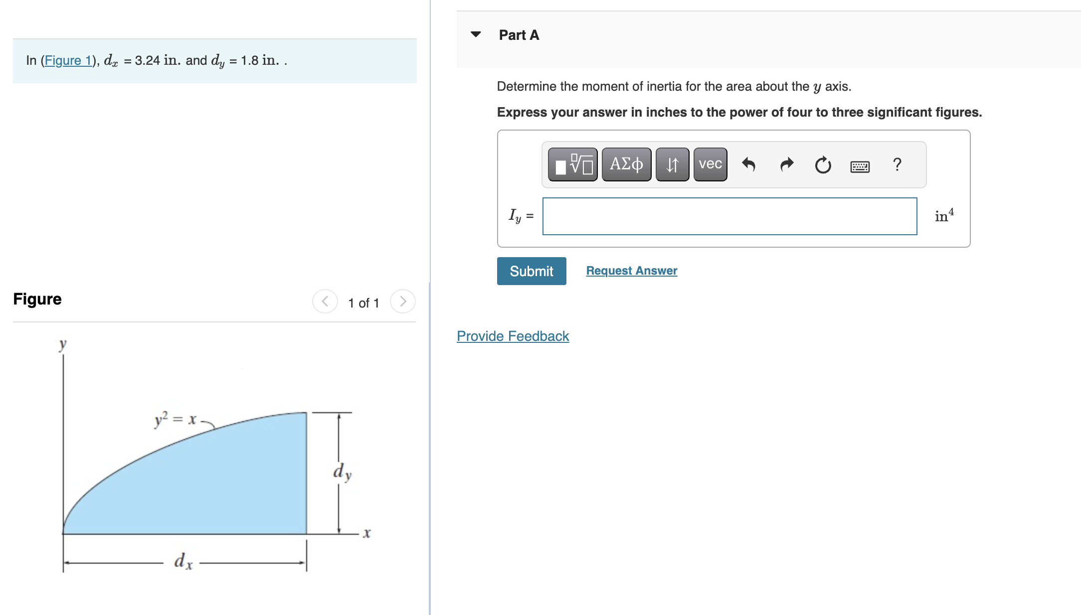 Solved Part Aln (Figure 1), dx=3.24in. ﻿and | Chegg.com