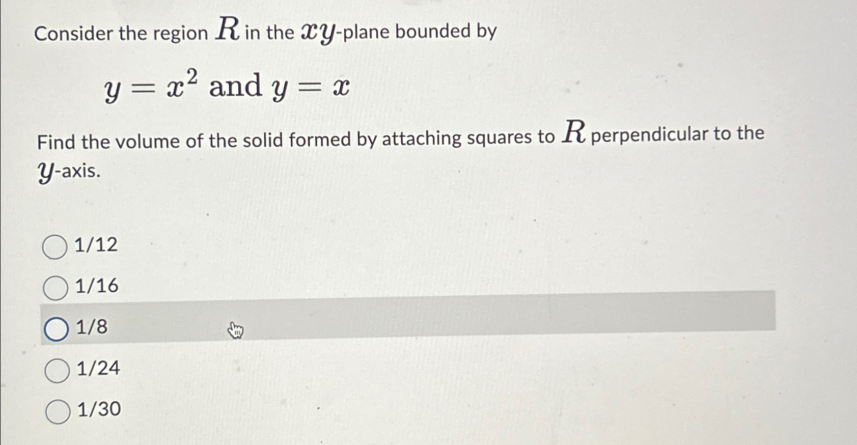 Solved Consider the region R ﻿in the xy-plane bounded byy=x2 | Chegg.com