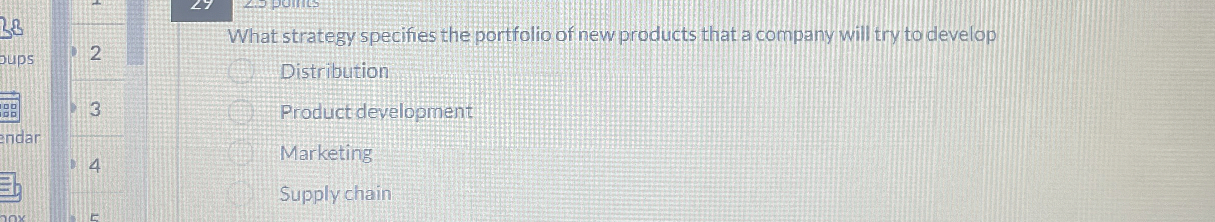 Solved What strategy specifies the portfolio of new products | Chegg.com