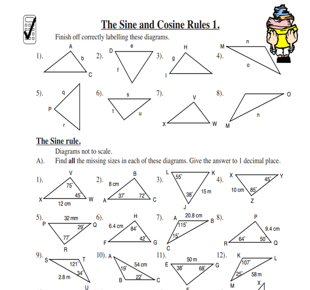 Solved Find the missing sides for each triangle The Sine and | Chegg.com