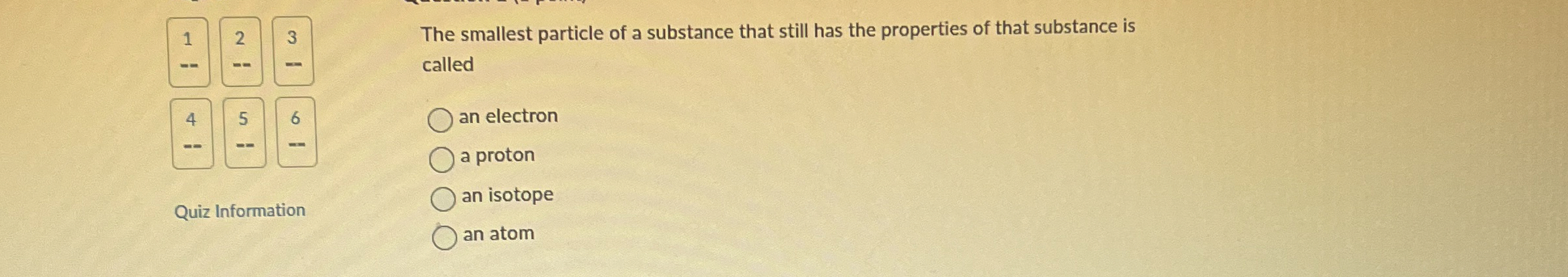 Solved The smallest particle of a substance that still has | Chegg.com