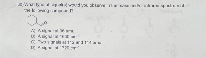 Solved 30) What type of signal(s) would you observe in the | Chegg.com