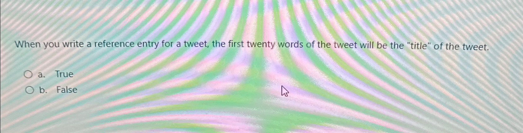 Solved When you write a reference entry for a tweet, the | Chegg.com