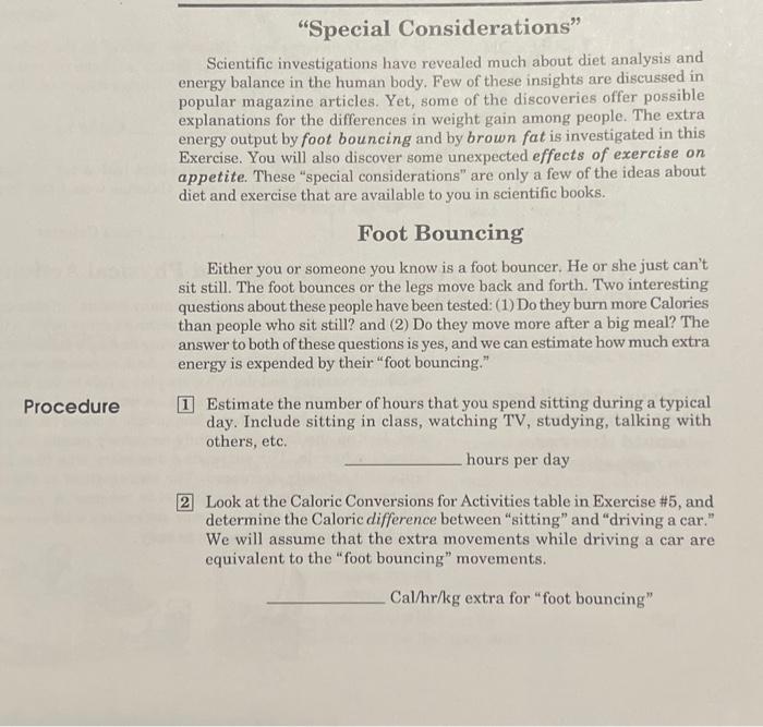 Solved "Special Considerations" Scientific investigations | Chegg.com