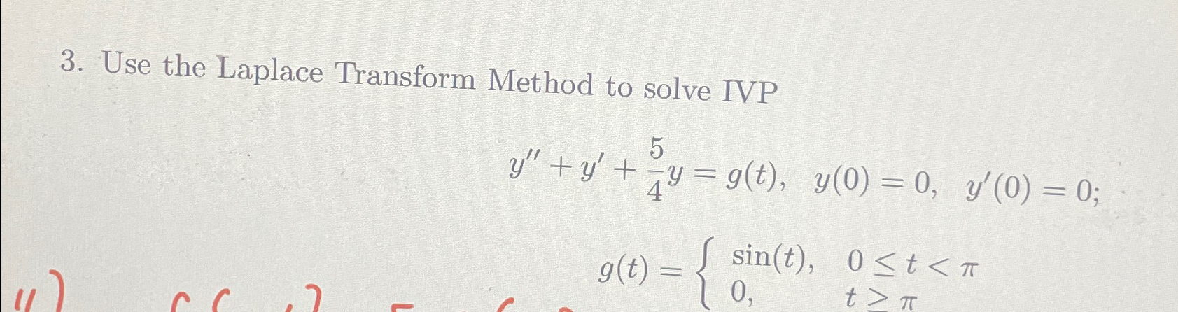 Solved Use the Laplace Transform Method to solve | Chegg.com