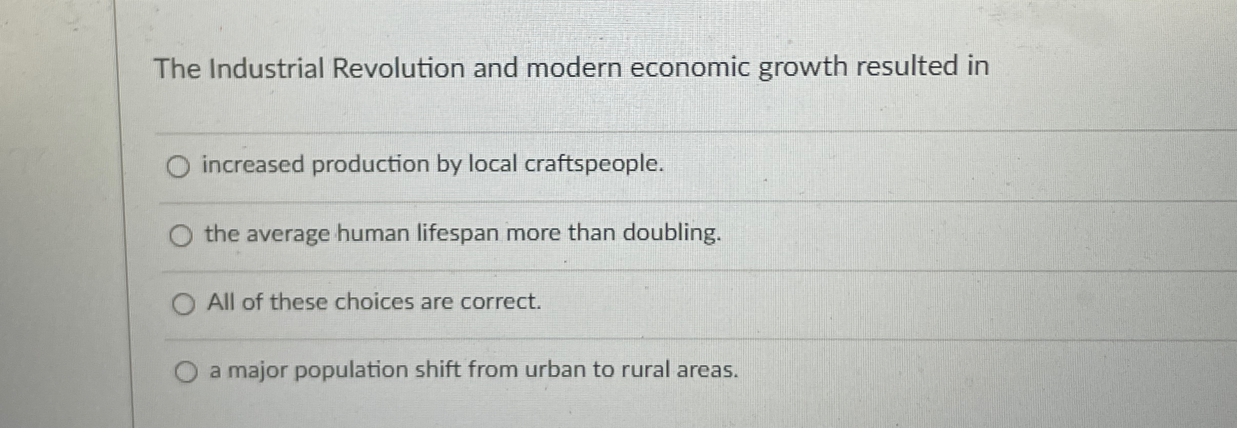 Solved The Industrial Revolution and modern economic growth | Chegg.com