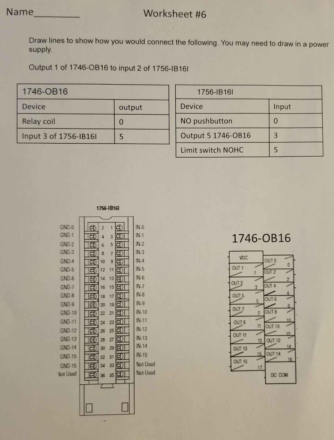 Solved Draw lines to show how you would connect the | Chegg.com