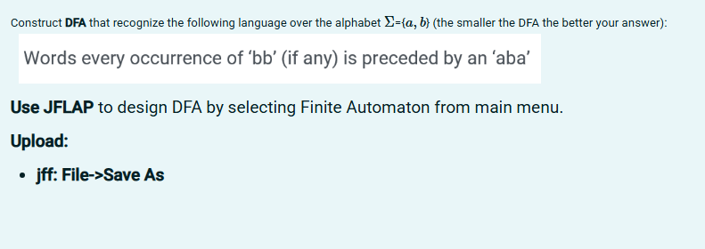 Solved Construct DFA that recognize the following language | Chegg.com