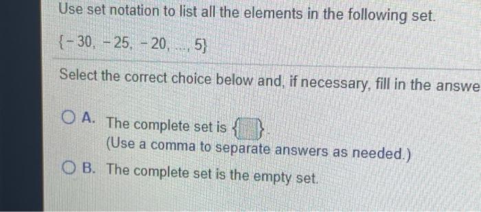 Solved {x x is a natural number less than 10} Select the | Chegg.com