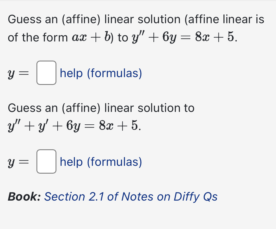 Solved Guess an (affine) ﻿linear solution (affine linear is | Chegg.com