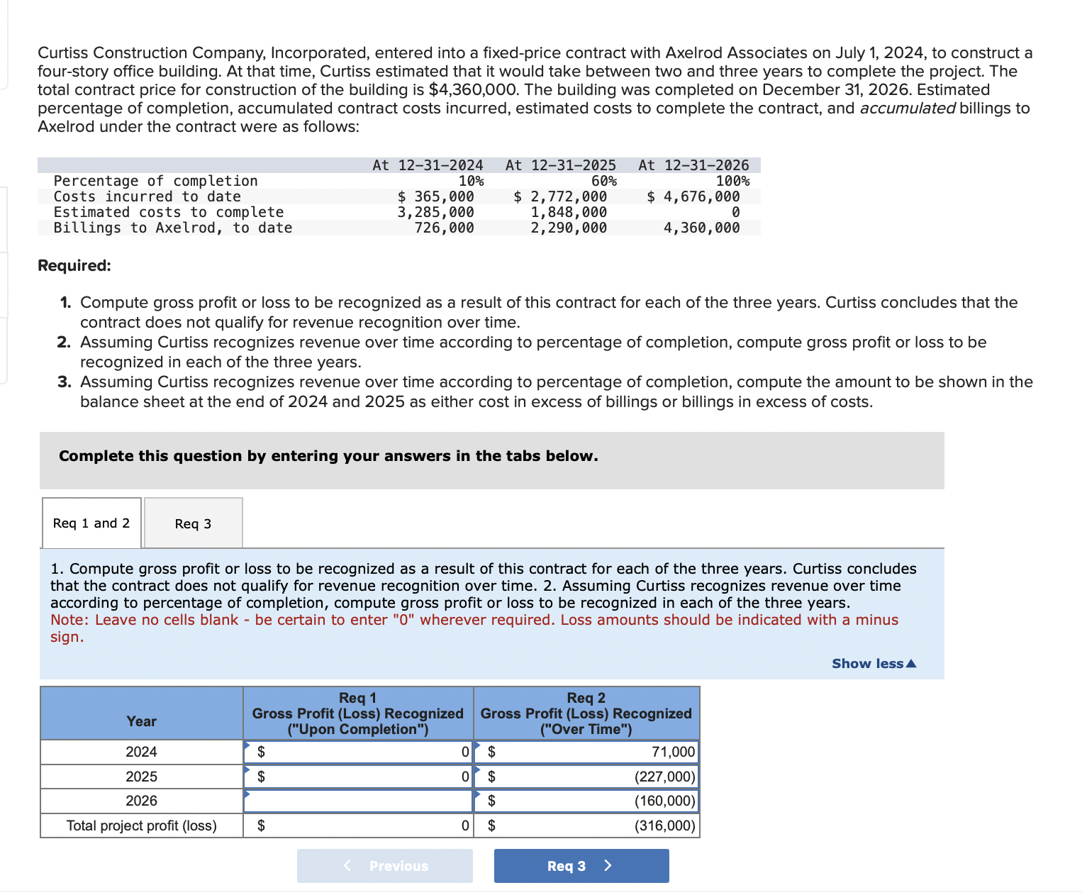 Solved Problem 6-12 (Algo) ﻿Long-term contract; revenue | Chegg.com