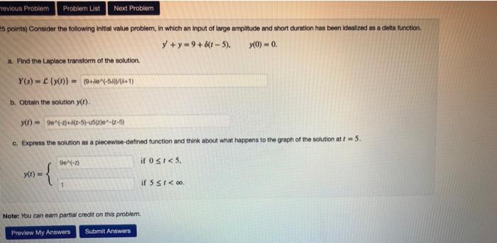 Solved revious Problem Problers List Next Problem 5 points) | Chegg.com