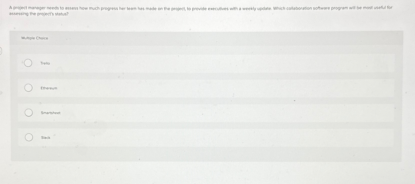 Solved assessing the project's status?Multiple | Chegg.com