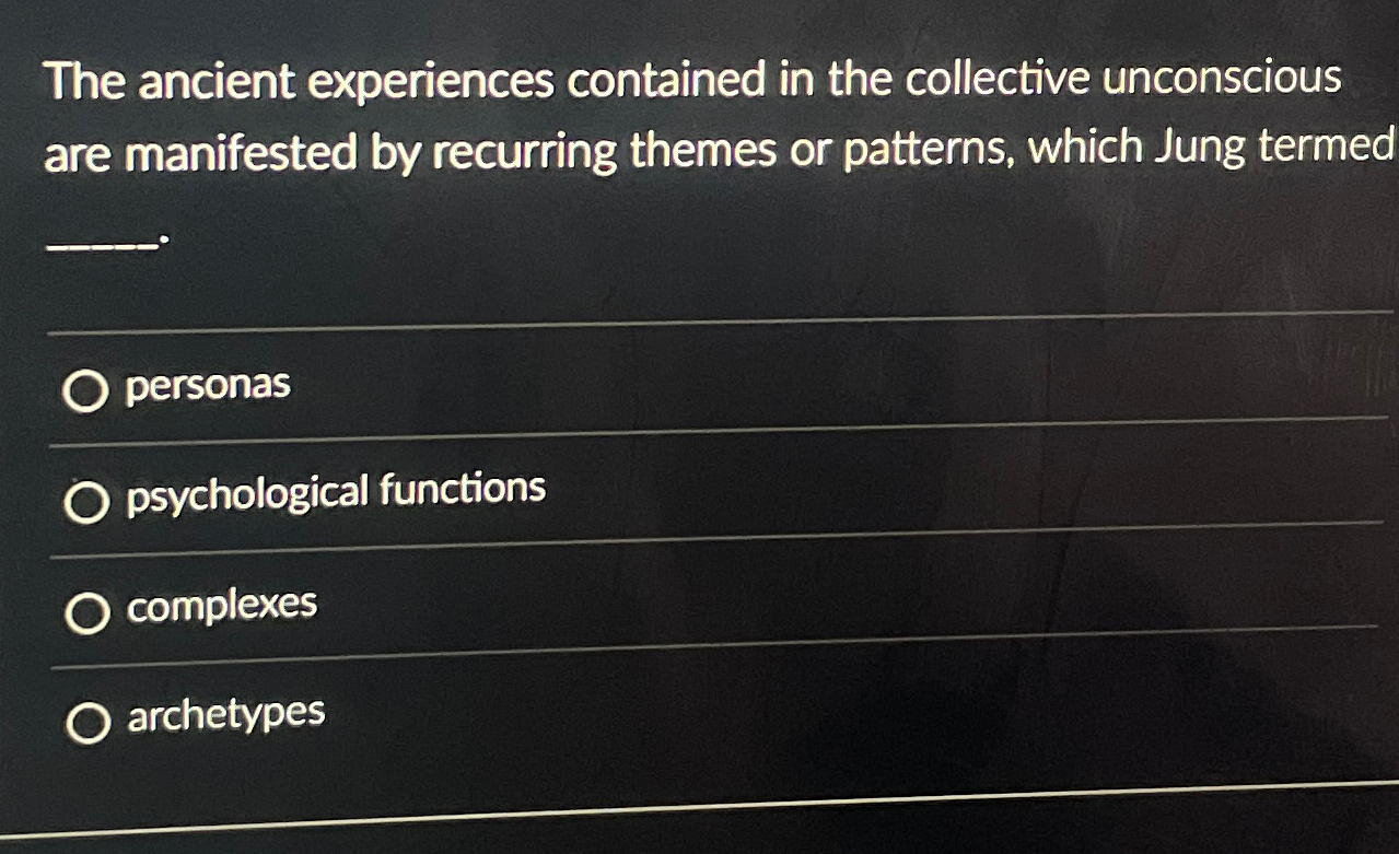 Solved The ancient experiences contained in the collective | Chegg.com