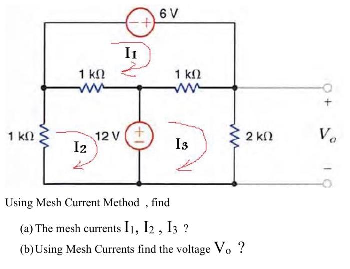 Solved Using Mesh Current Method, find (a) The mesh currents | Chegg.com
