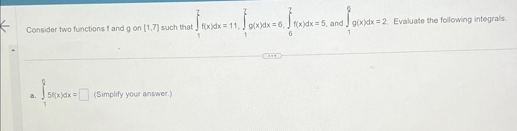 Solved Consider two functions f ﻿and g ﻿on 1,7 ﻿such that | Chegg.com