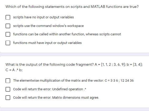 Solved Which of the following statements on scripts and | Chegg.com
