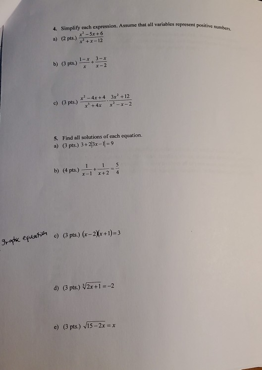 4. Simplify each expression. Assume that all | Chegg.com