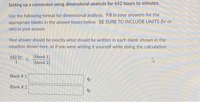 Solved Setting up a conversion using dimensional analysis | Chegg.com