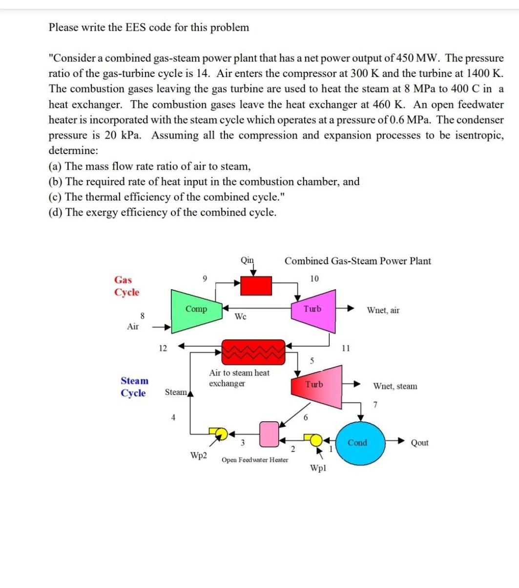 Solved Please write the EES code for this problem "Consider | Chegg.com