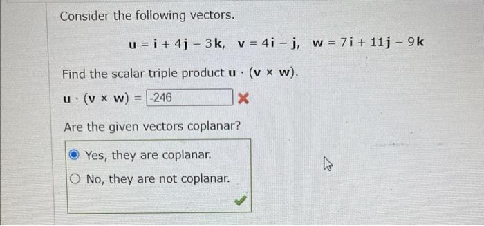 Solved Consider the following vectors. | Chegg.com