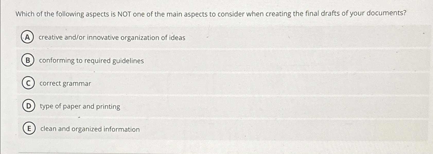 Solved Which of the following aspects is NOT one of the main | Chegg.com