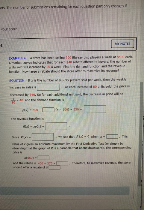 Solved arts. The number of submissions remaining for each | Chegg.com
