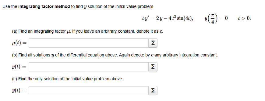 Solved 6.Use the integrating factor method to find y | Chegg.com