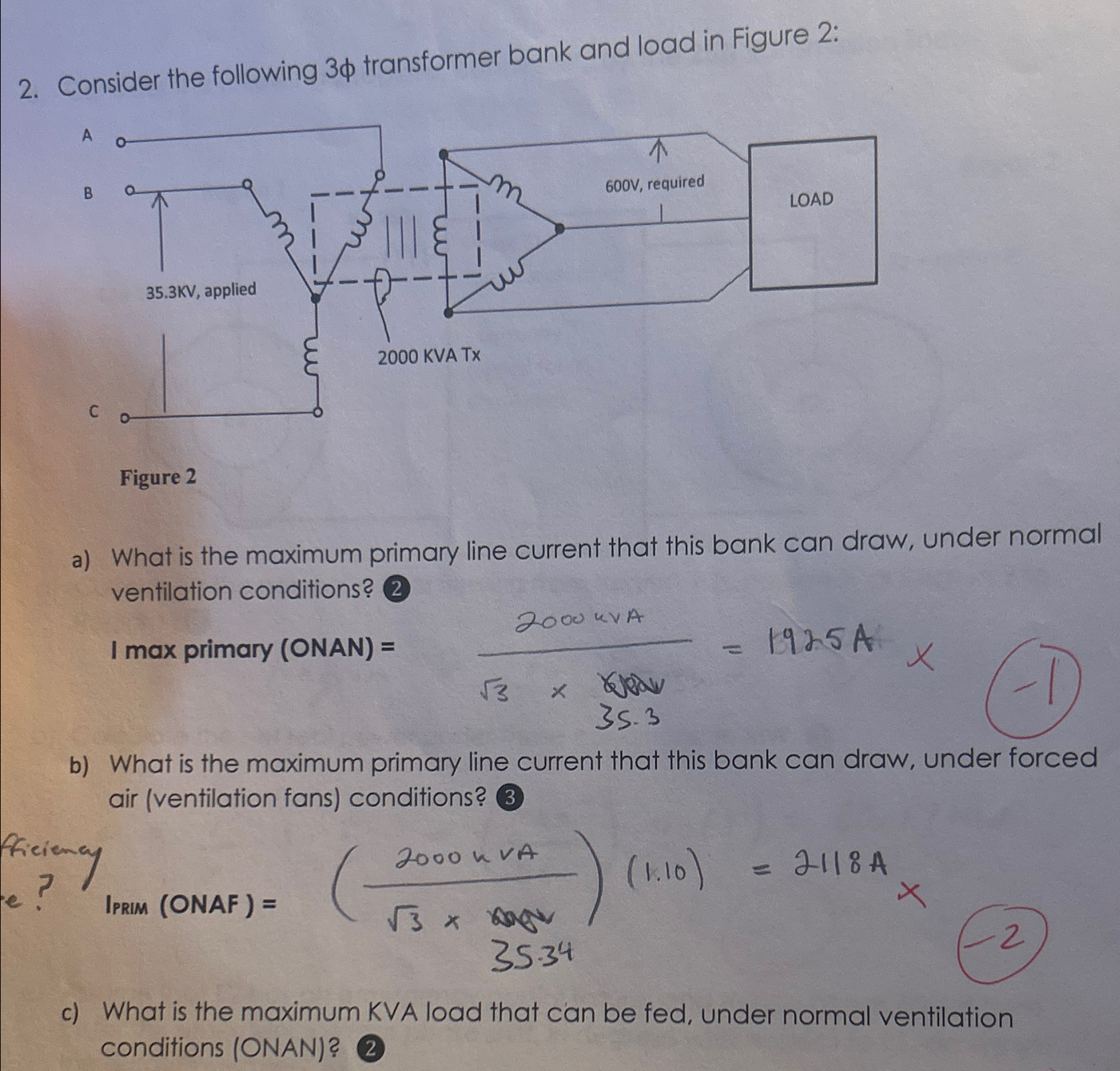 Solved Consider the following 3φ ﻿transformer bank and load | Chegg.com