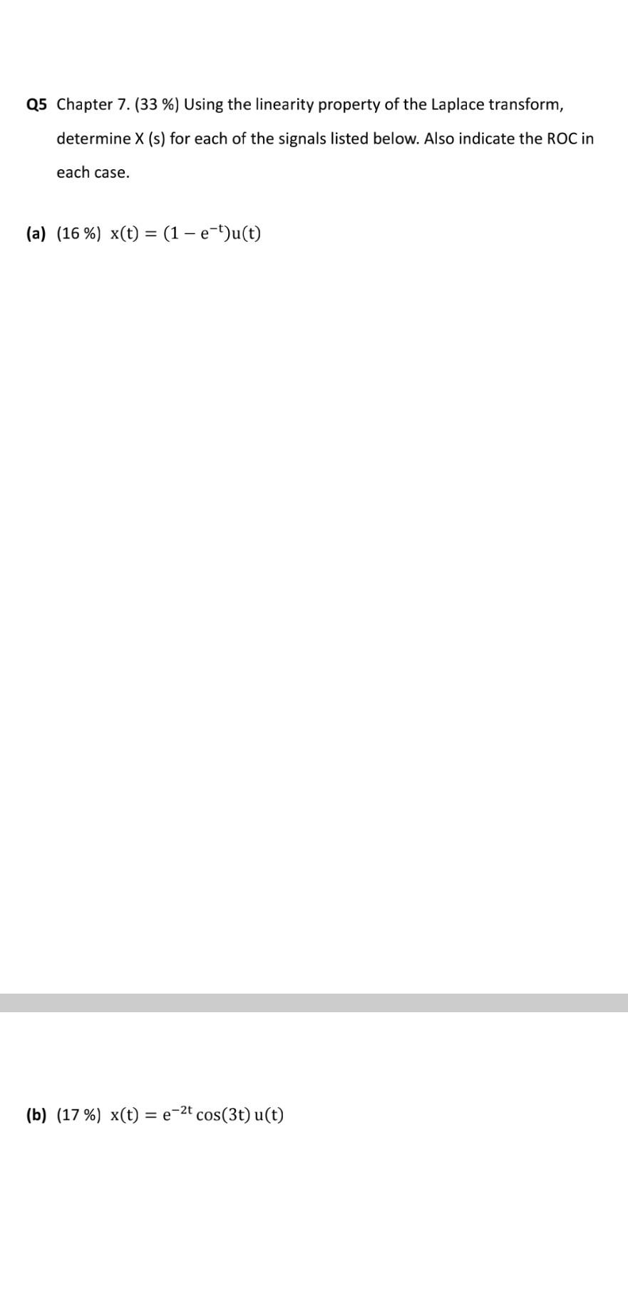 Solved Q5 Chapter 7. (33 %) Using the linearity property of | Chegg.com