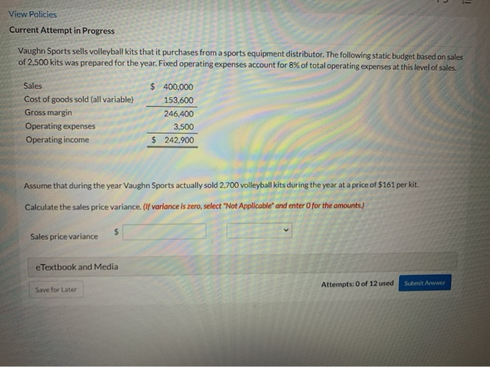 Solved View Policies Current Attempt in Progress Vaughn | Chegg.com