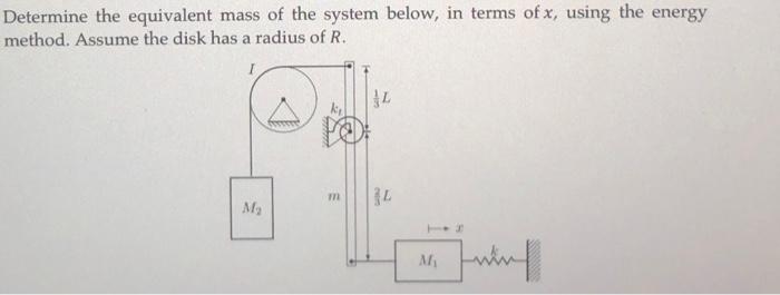 Solved Determine the equivalent mass of the system below, in | Chegg.com